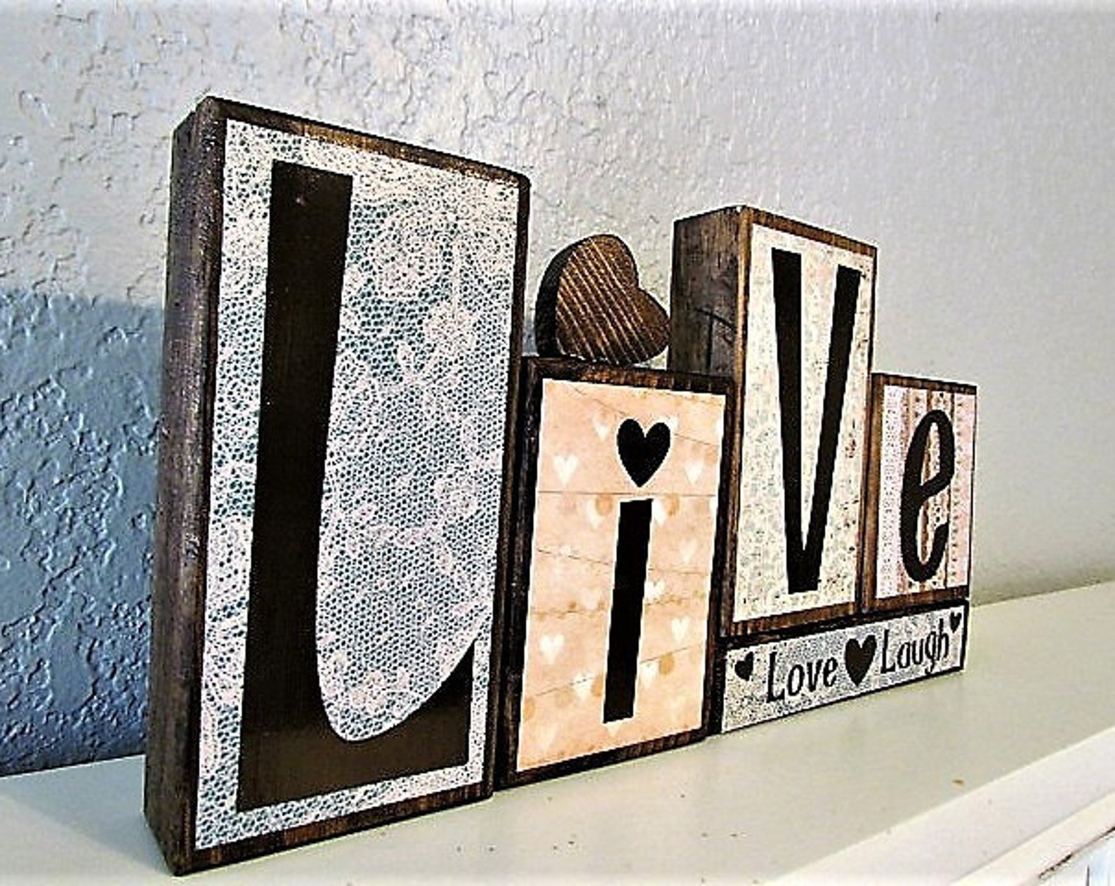 Live Laugh Love Sign Vinyl Letter Blocks Valentine Decor - Etsy