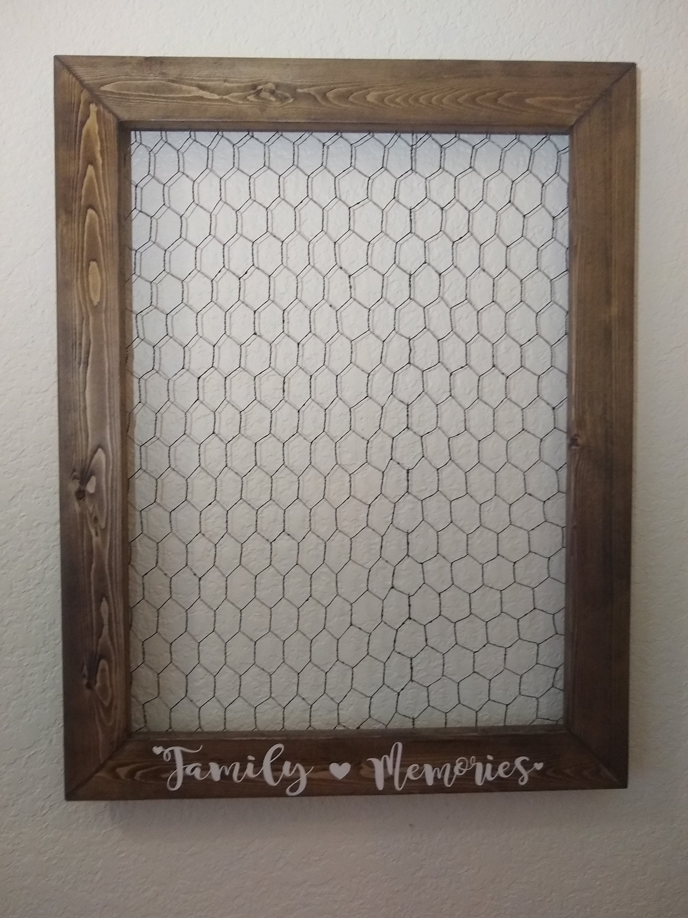 Chicken Wire Frame Medium - Chicken Wire Picture Frame - Rustic Picture Frame - Personal Picture ...