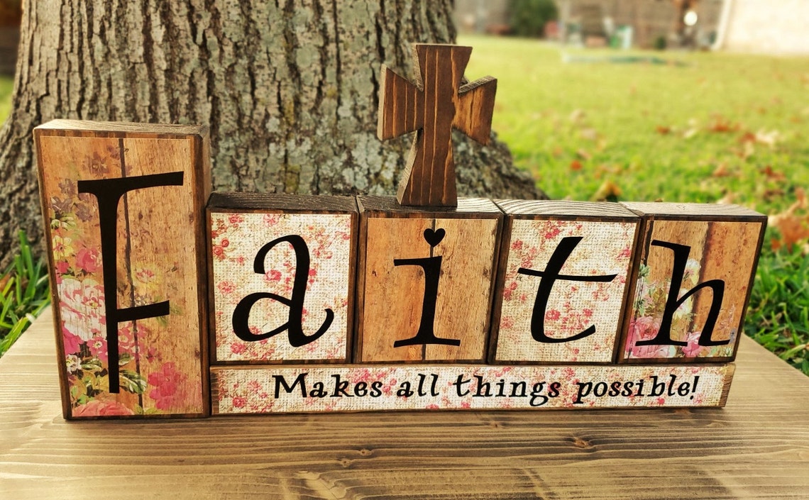 Faith Block Set Faith Scripture Blocks Religious Blocks - Etsy