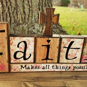 Faith Block Set - Faith Scripture Blocks - Religious Blocks - Vinyl ...