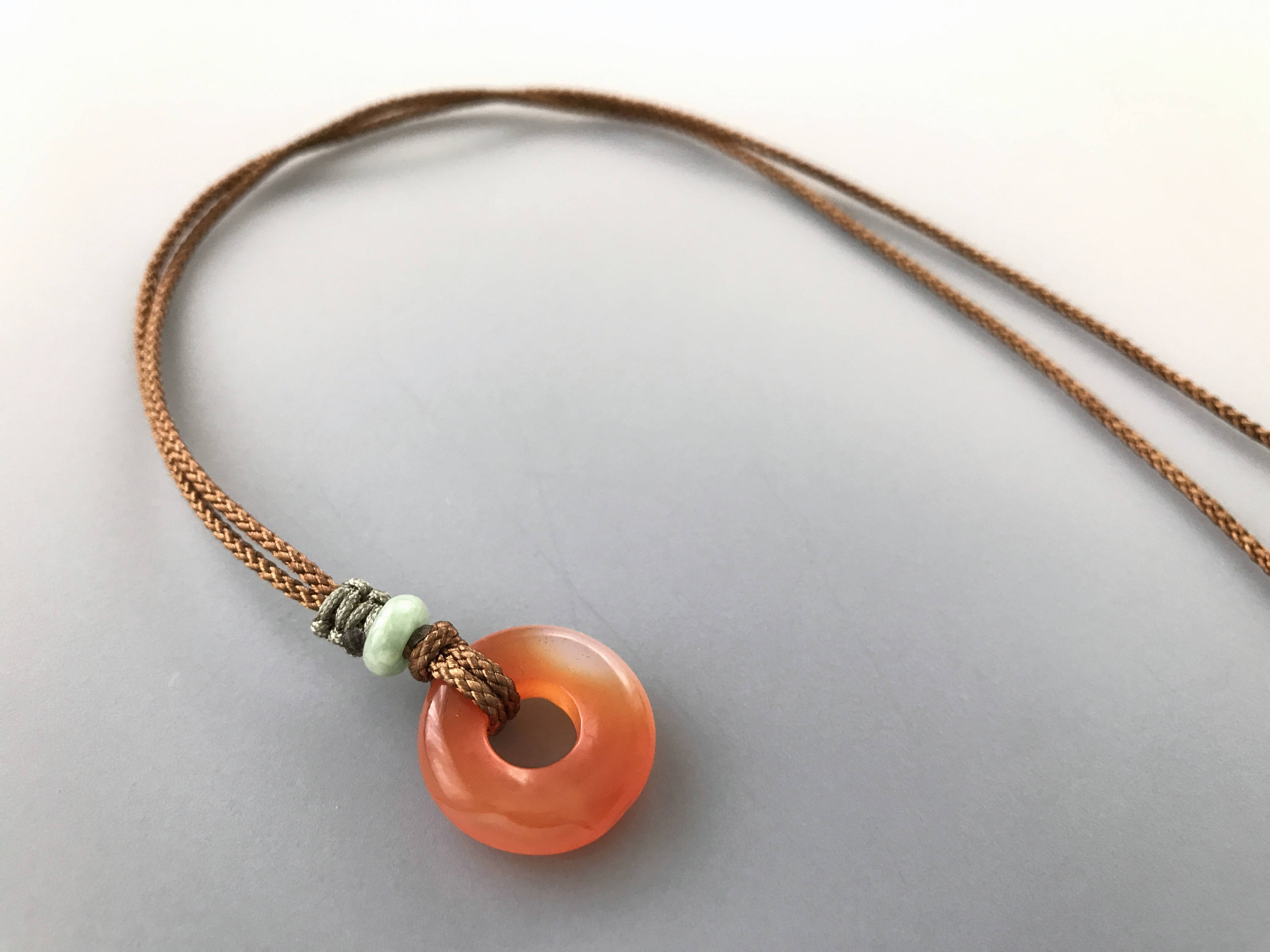 Nephrite Jade Necklace Antique Orange Carnelian Donut - Etsy