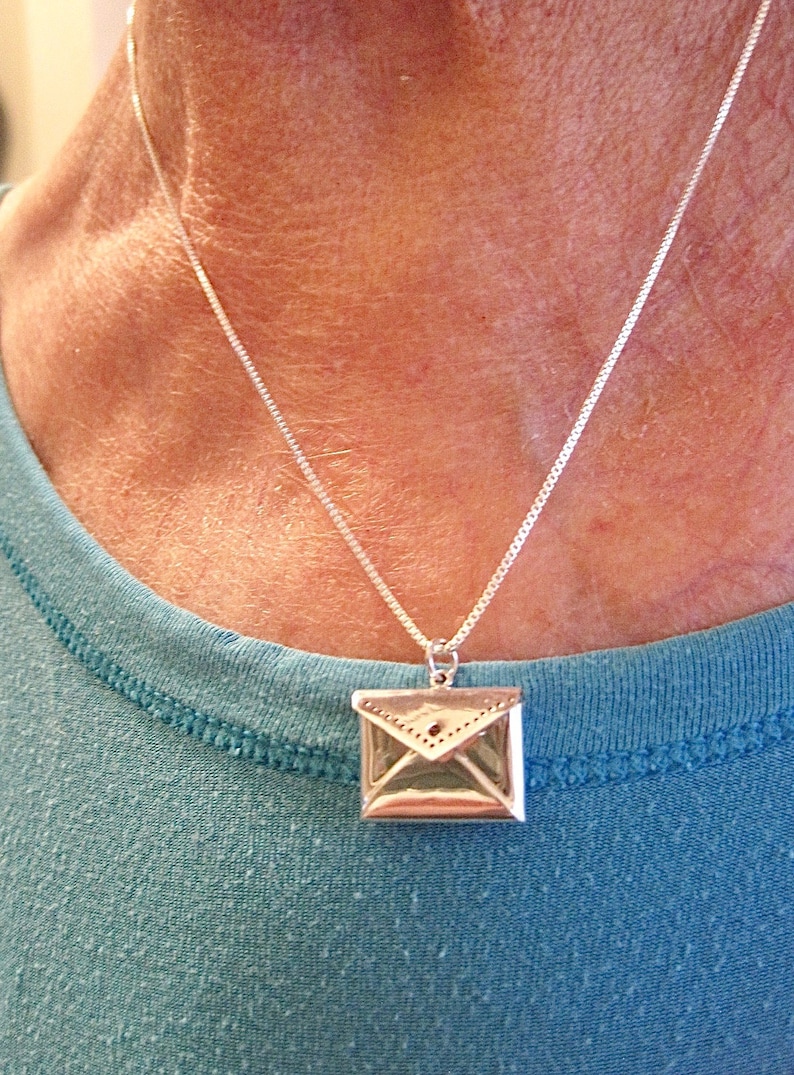 Sterling Envelope/Locket Necklace Add your Kidney Transplant | Etsy