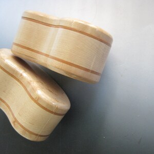 Handcrafted Wood Kidney Shaped Box, Maple Kidney Shape With Cherry Wood ...