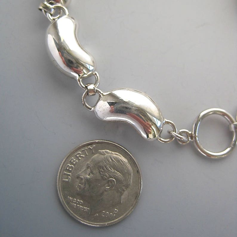 Kidney Transplant Gift: Sterling Silver Kidney Bean Link Bracelet ...