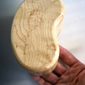 Handcrafted Wood Kidney Shaped Box, Maple Kidney Shape With Cherry Wood ...