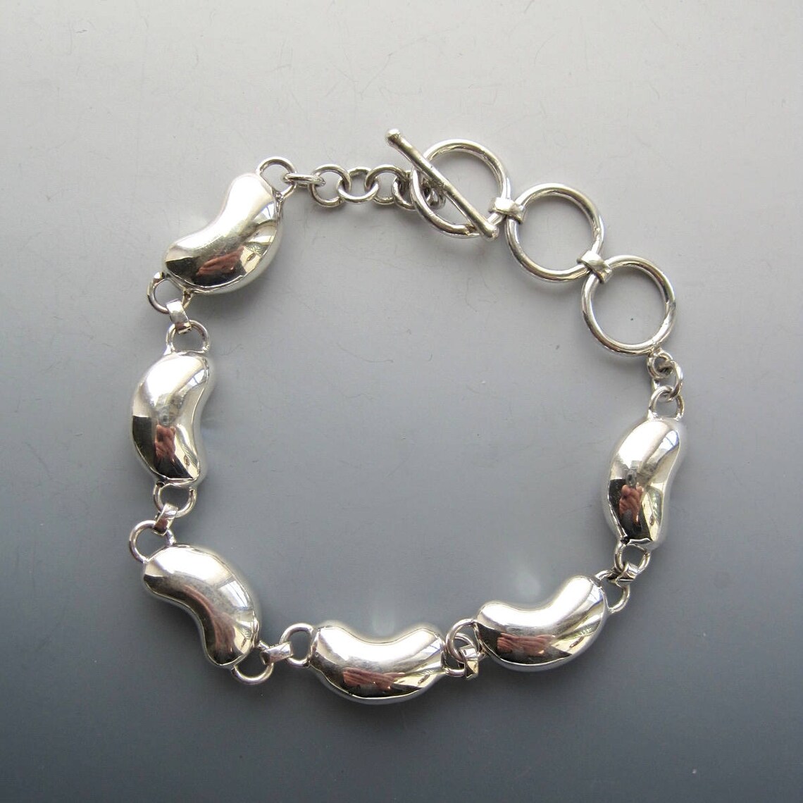 Kidney Transplant Gift: Sterling Silver Kidney Bean Link Bracelet ...