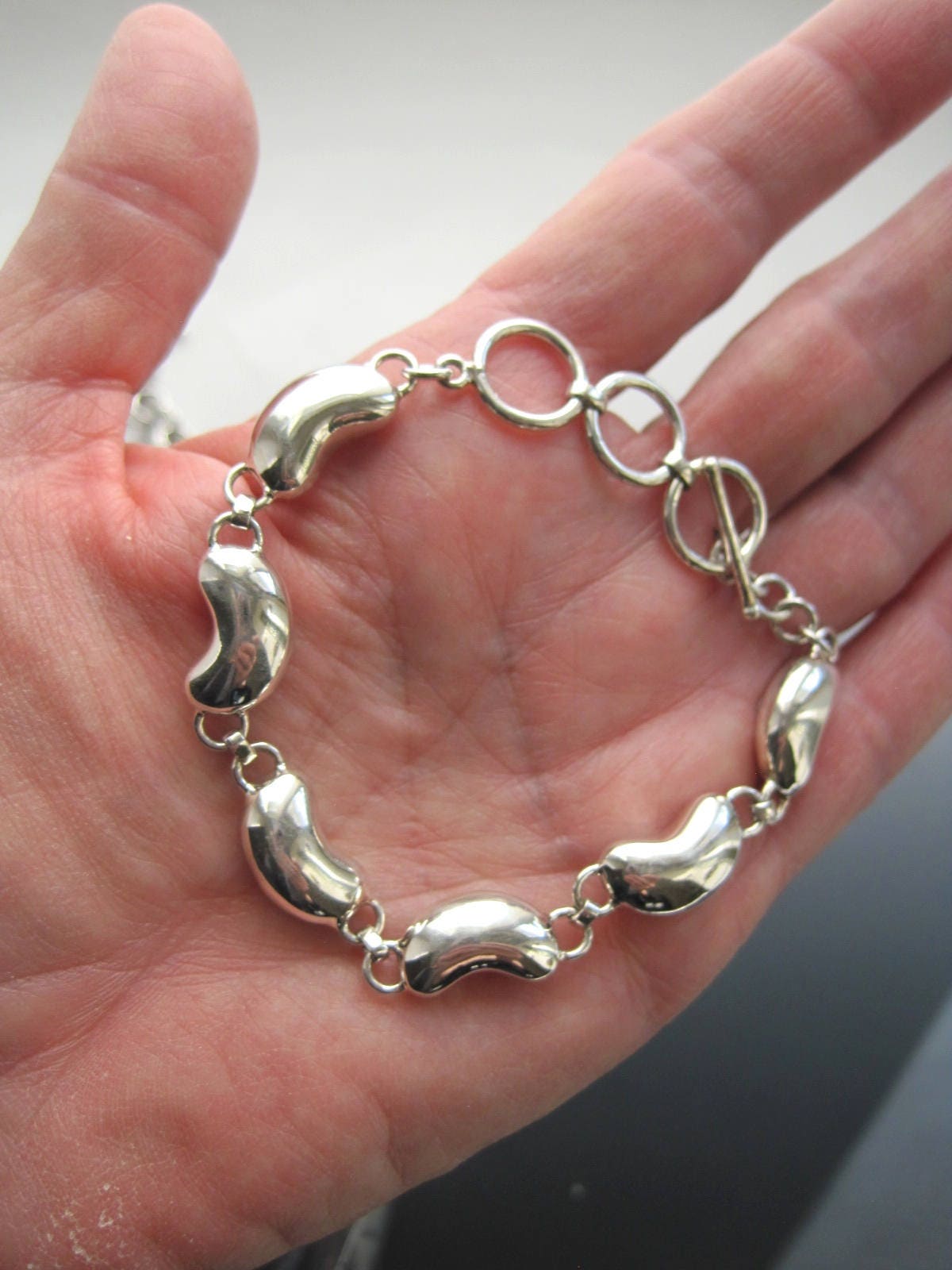 Kidney Transplant Gift: Sterling Silver Kidney Bean Link Bracelet ...