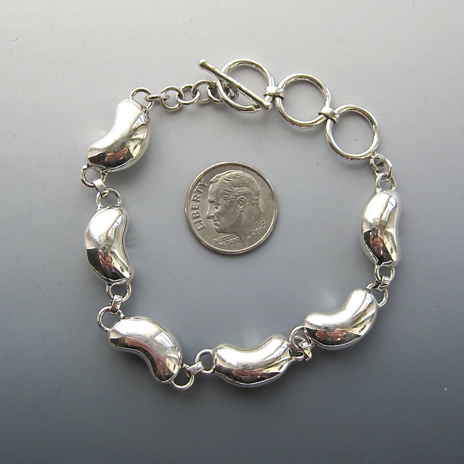 Kidney Transplant Gift: Sterling Silver Kidney Bean Link Bracelet ...