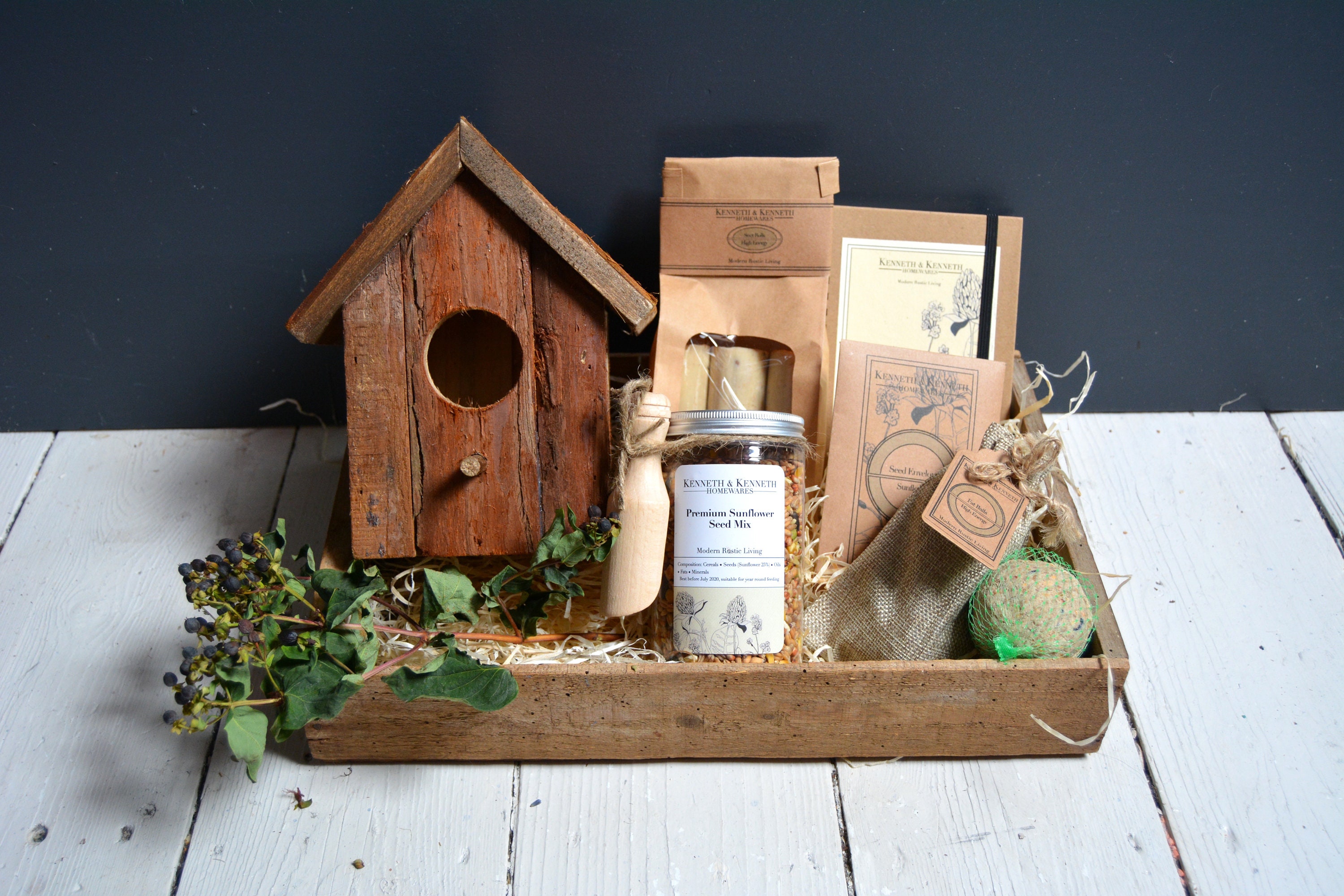 Rustic Large Bird House and Bird Food Gardening Gift - Etsy