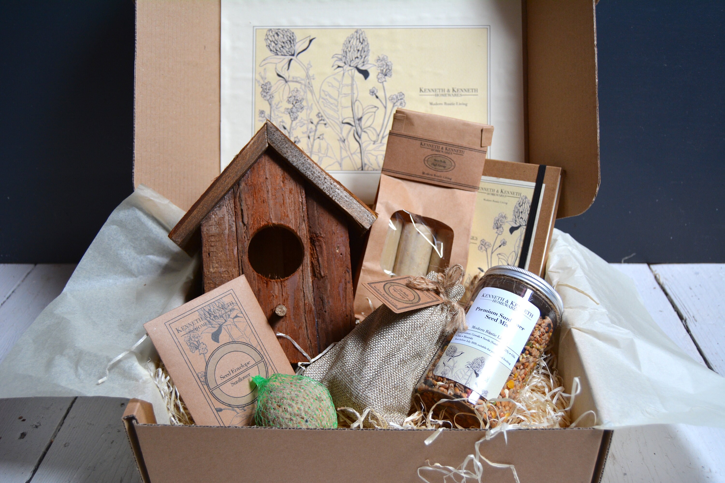 Rustic Large Bird House and Bird Food Gardening Gift - Etsy