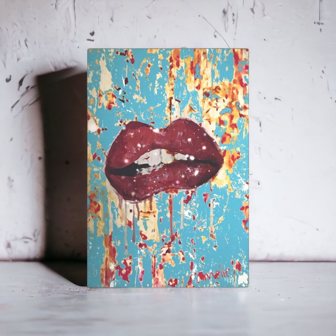 Sparkle Lips Artwork A4 Print Unframed - Etsy