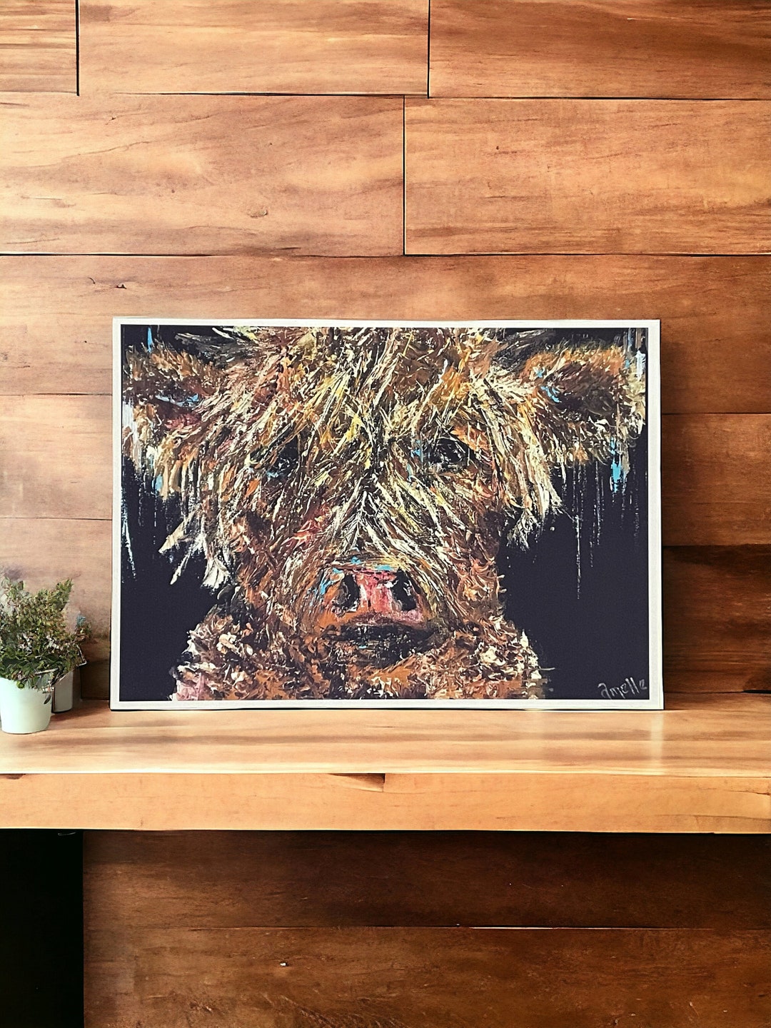 Charming Baby Highland Cow A4 Print Limited Edition - Etsy