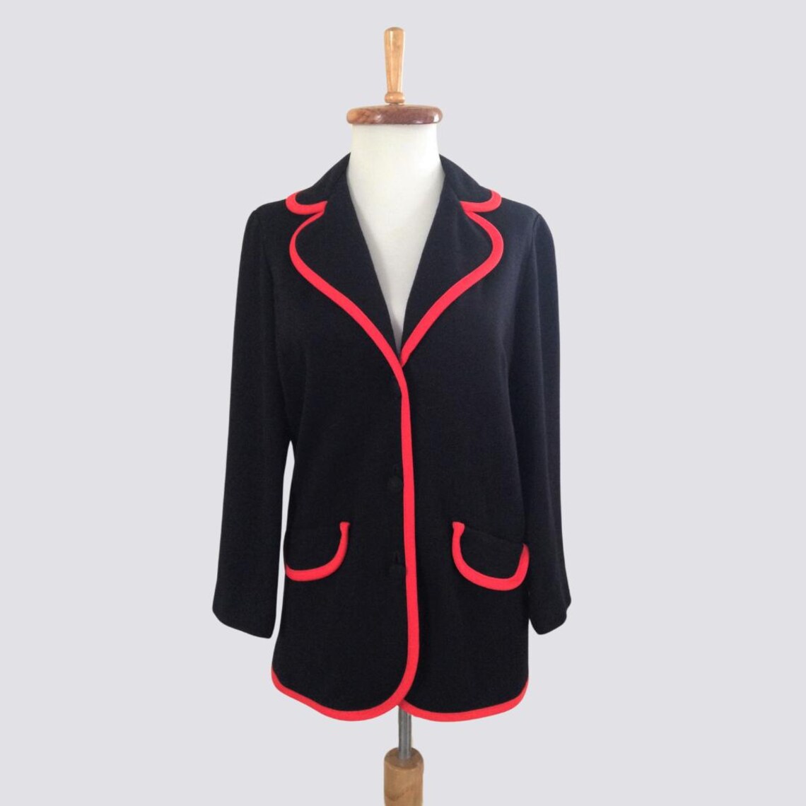 Vintage Knit Blazer Preppy / Medium Large Women / 1960s 60s Boxy Long ...