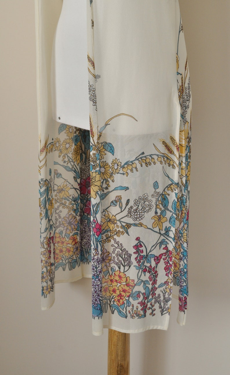 Vintage Floral Duster / 80s 90s Sheer Swim Suit Beach Cover up Vest ...