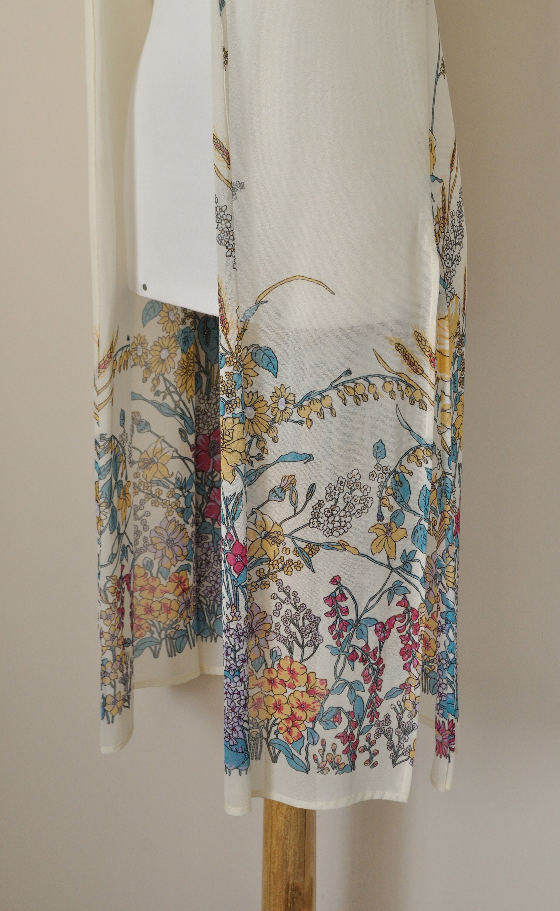 Vintage Floral Duster / 80s 90s Sheer Swim Suit Beach Cover up Vest ...