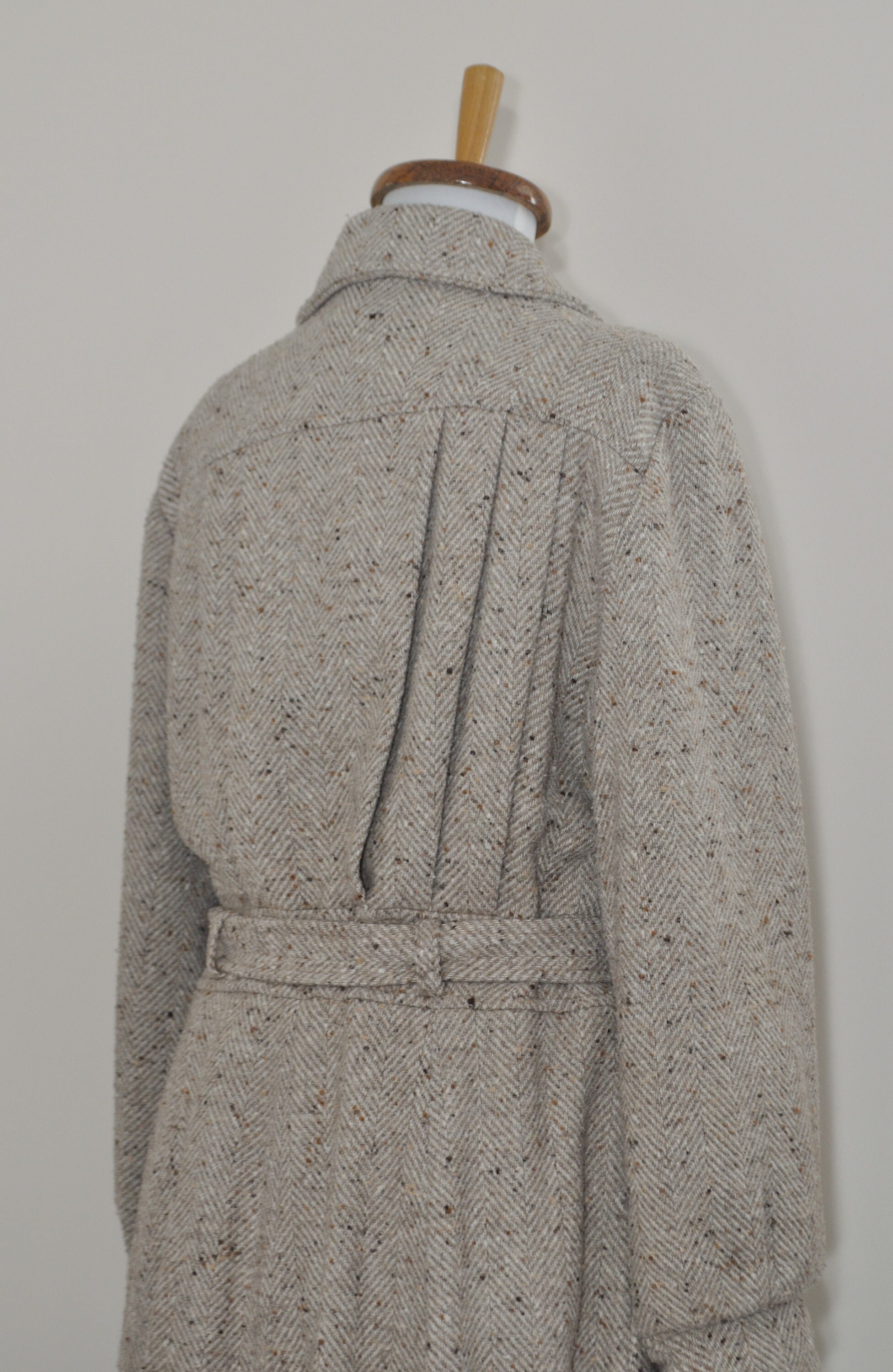 1970s Herringbone Belted Coat / Medium Large Women / Vintage 70s ...