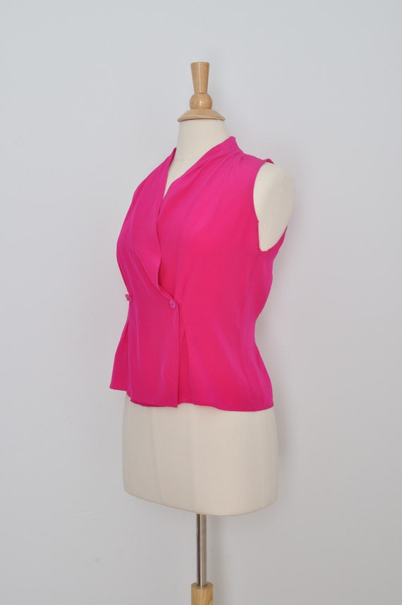 Vintage Pink Shirt 1980s 90s Hot Barbie Pink Fuchsi… Gem