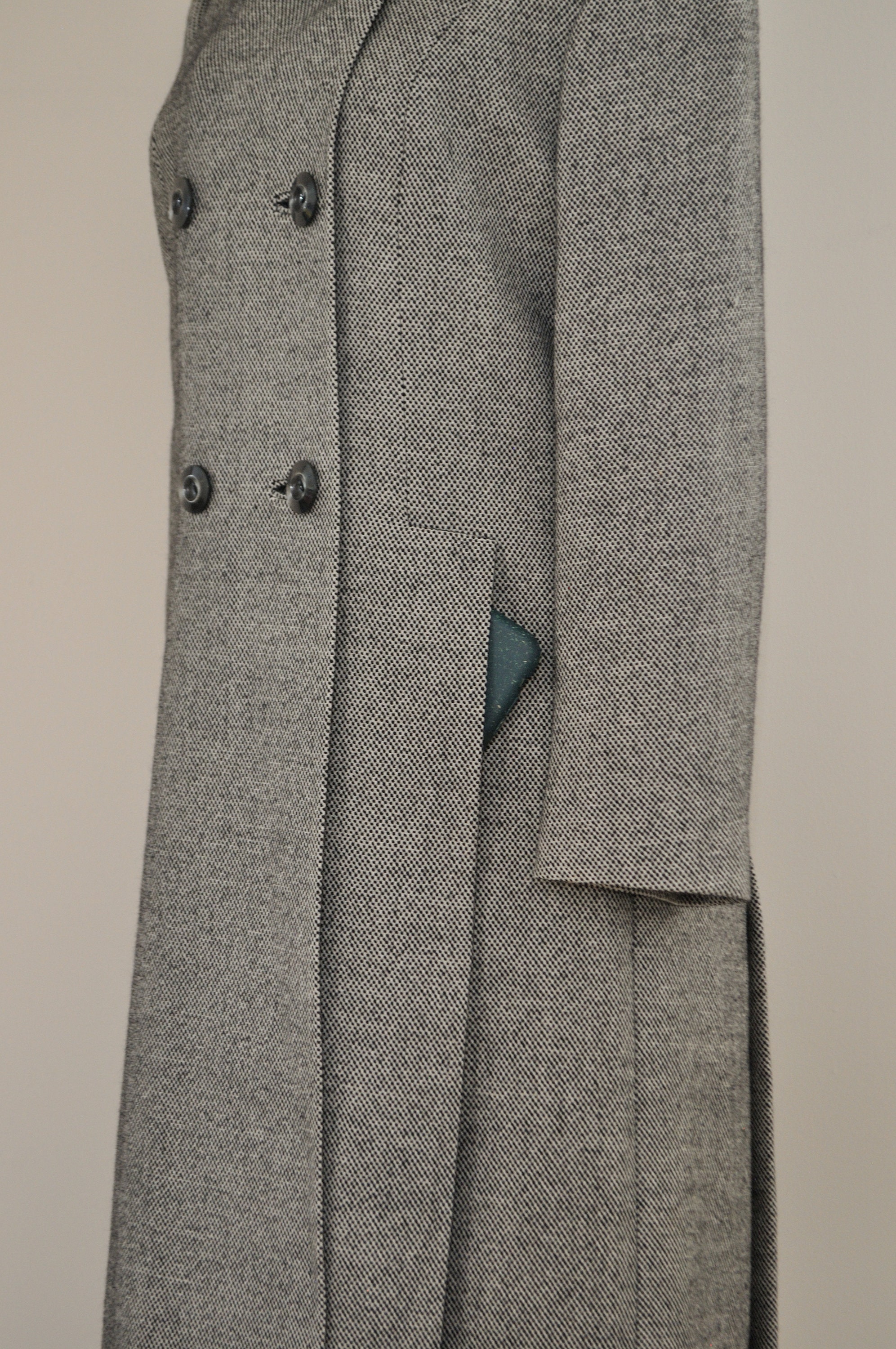 1960s Mod Double Breasted Coat / Small Medium Women / Vintage 60s Gray ...