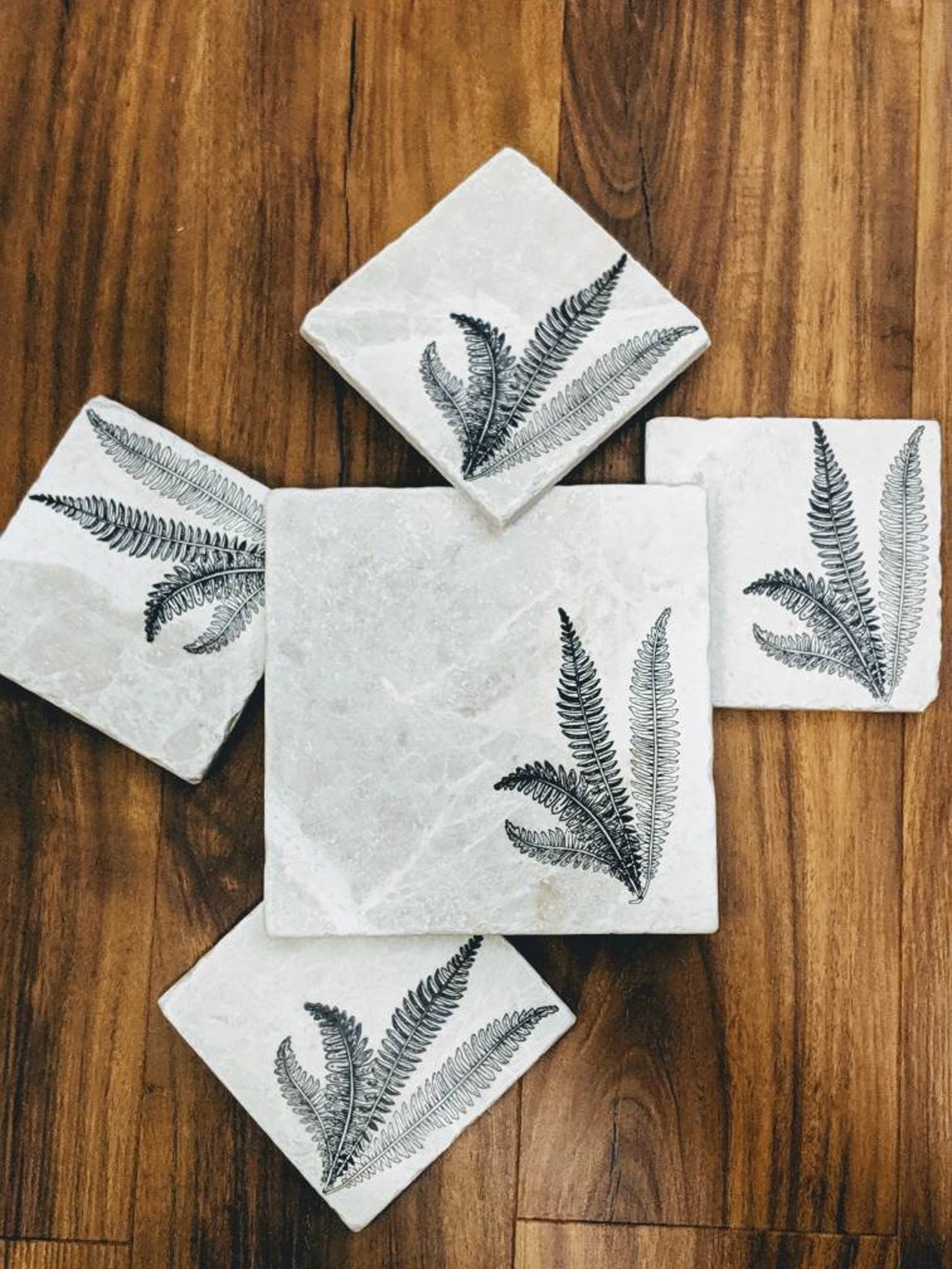 Fern Stone Coasters Fern Home Decor House Plant Gift Plant - Etsy