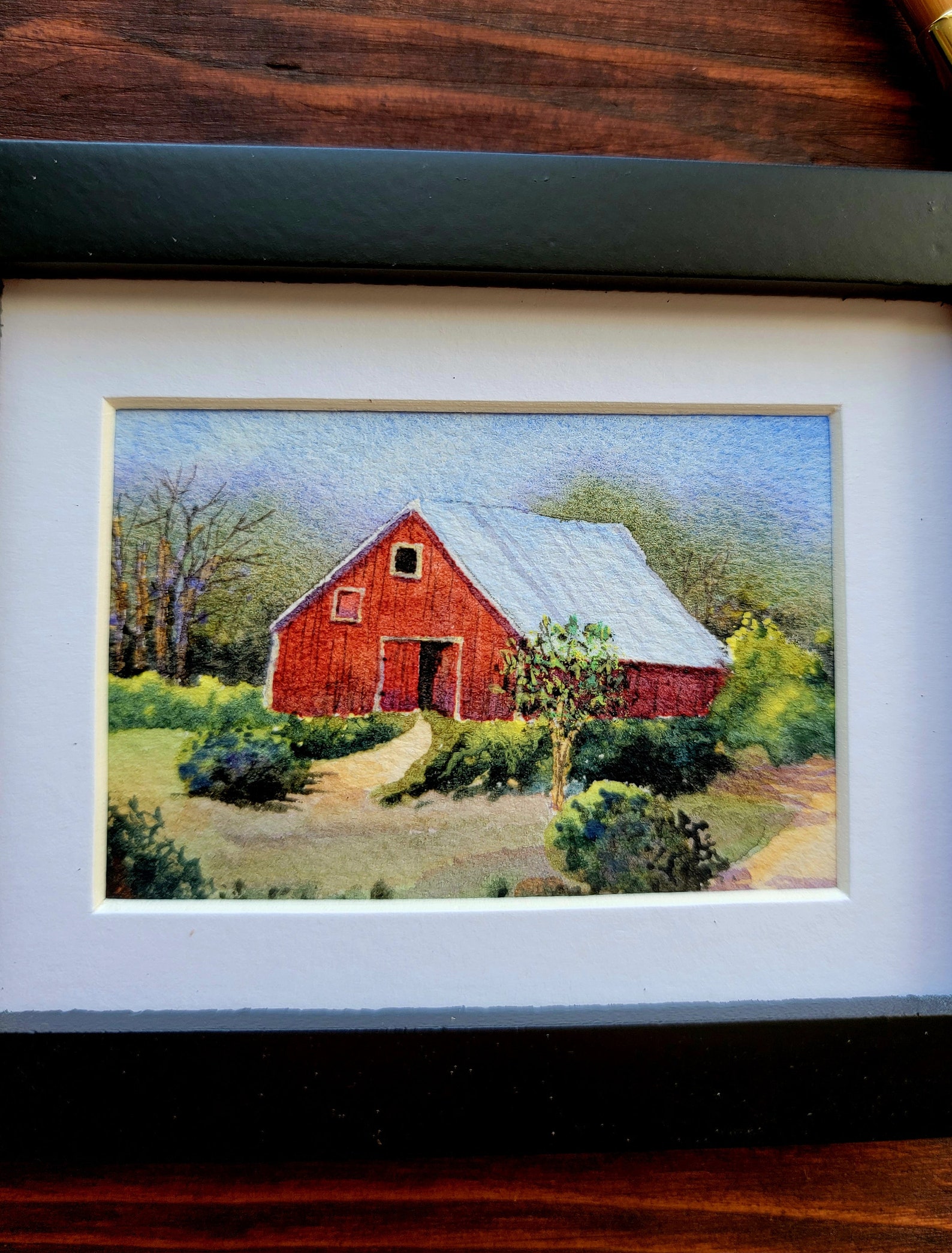 Mini Barn Watercolor Painting Original Watercolor Red Barn - Etsy