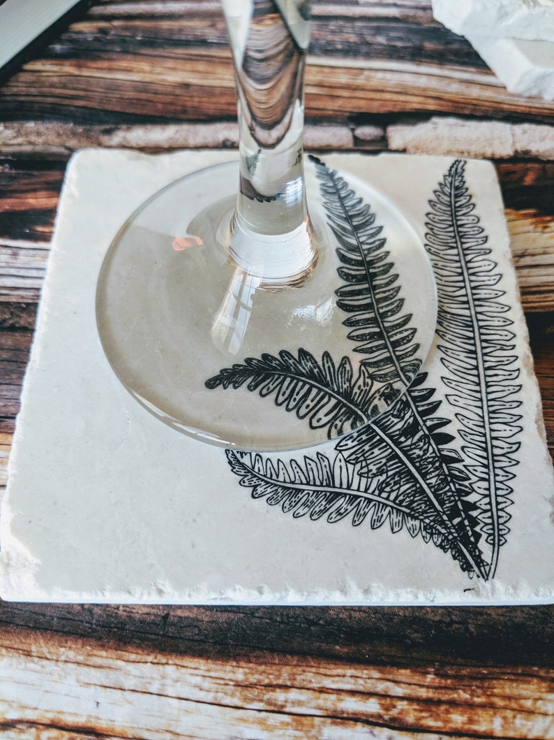 Fern Stone Coasters Fern Home Decor House Plant Gift Plant - Etsy