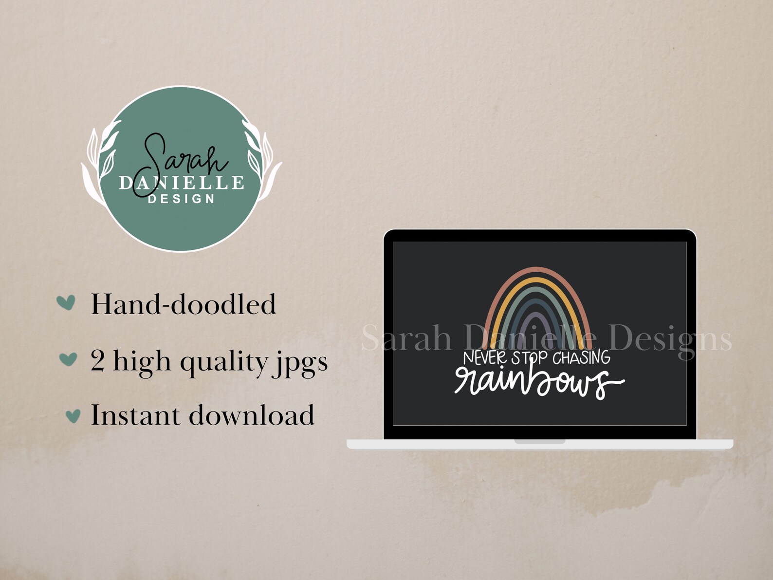 Inspirational Desktop Wallpaper Never Stop Chasing Rainbows - Etsy