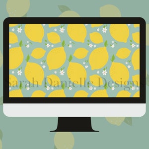 Lemon Pattern Desktop Wallpaper | Lemon Summer Laptop Background ...