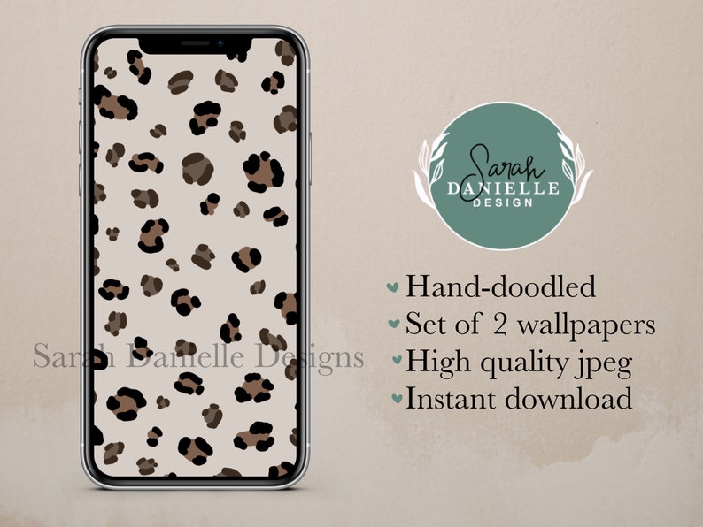 Leopard Print Phone Wallpaper Animal Print Design Minimal | Etsy