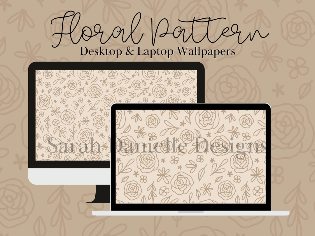 Floral Pattern Desktop Wallpaper | Minimal Floral Laptop Background ...