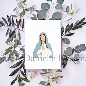Mary Printable Wall Art | Mother Mary Minimalist Catholic Decor Digital ...