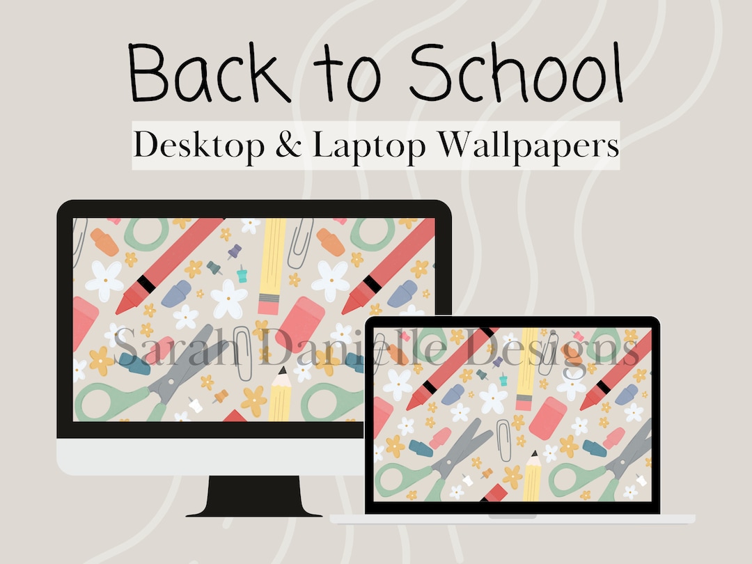 Classroom School Supplies Desktop Background | Back to School Doodle ...