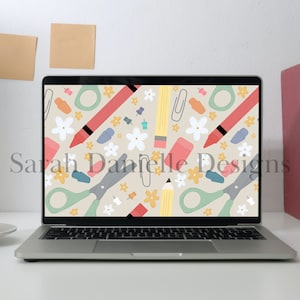 Classroom School Supplies Desktop Background | Back to School Doodle ...