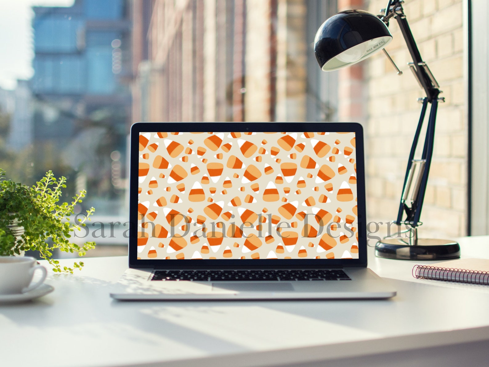 Candy Corn Desktop Background Cute Halloween Laptop - Etsy