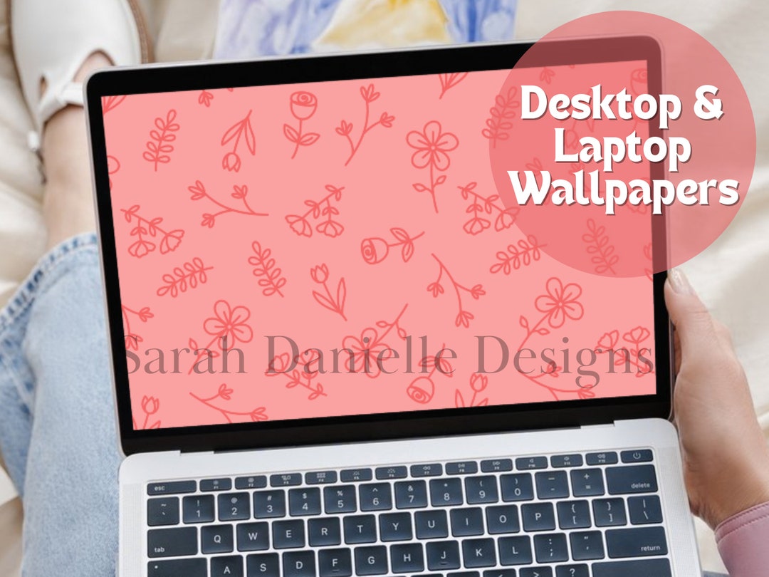 Pink Floral Pattern Desktop Wallpaper | Minimal Floral Laptop ...