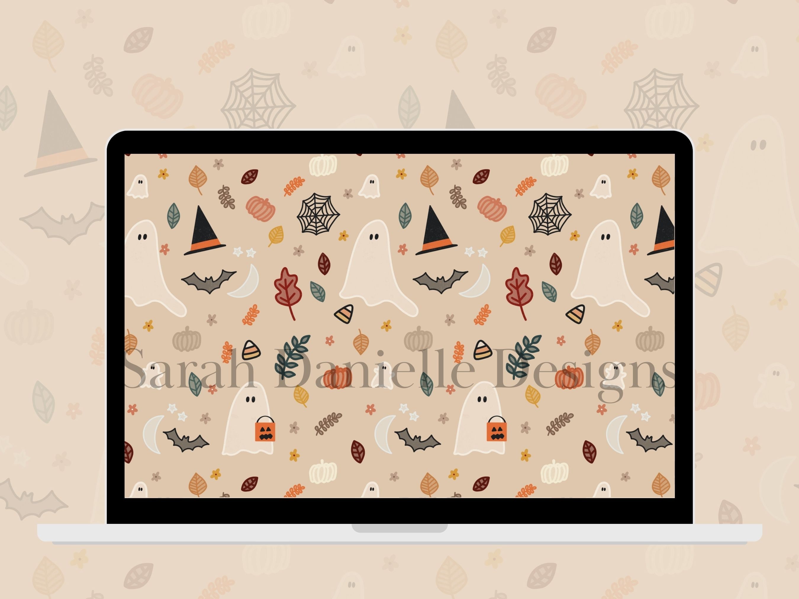 Halloween Desktop Background Cute Spooky Laptop Wallpaper - Etsy