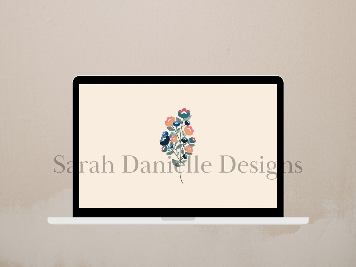 Minimal Floral Desktop Wallpaper Botanical Laptop Background | Etsy