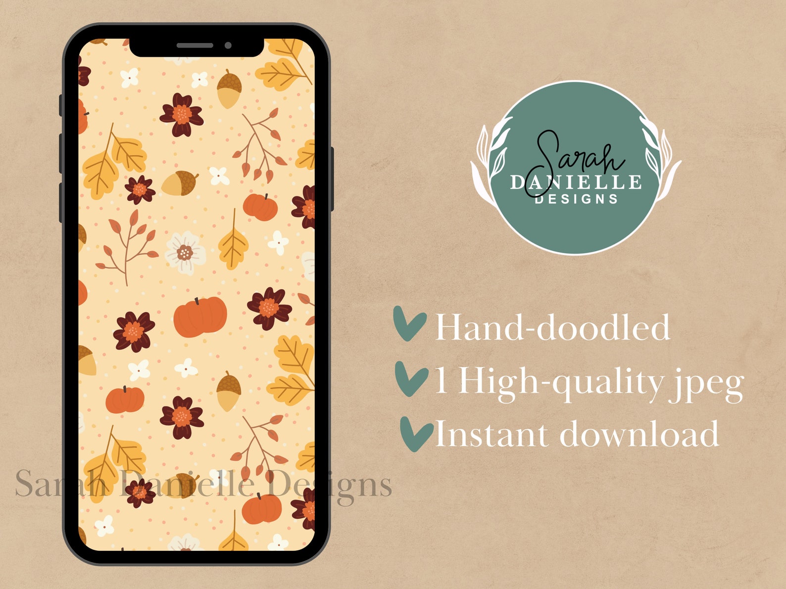 Colorful Fall Leaves Phone Wallpaper Autumn Phone Background - Etsy