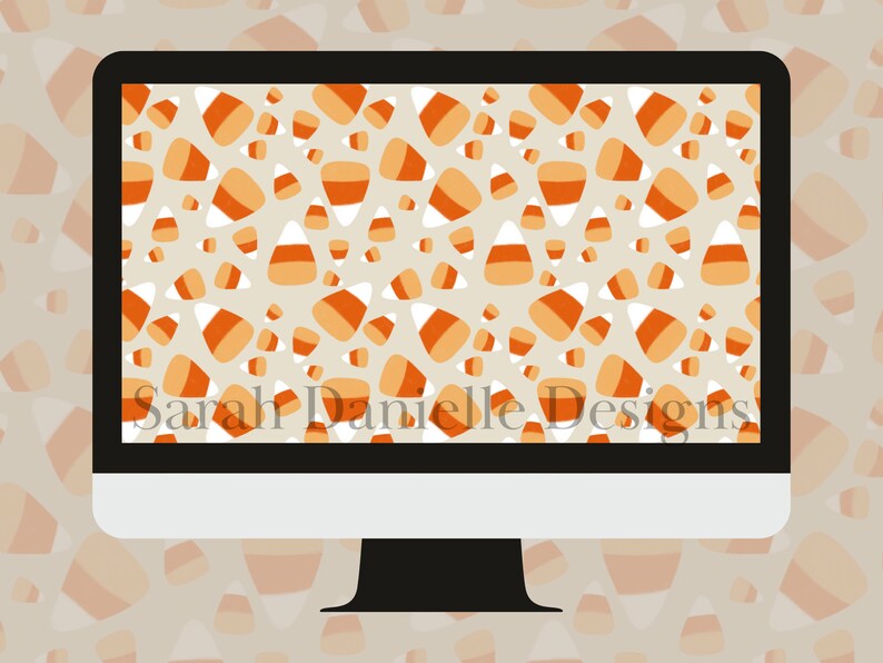 Candy Corn Desktop Background | Cute Halloween Laptop Wallpaper Digital ...