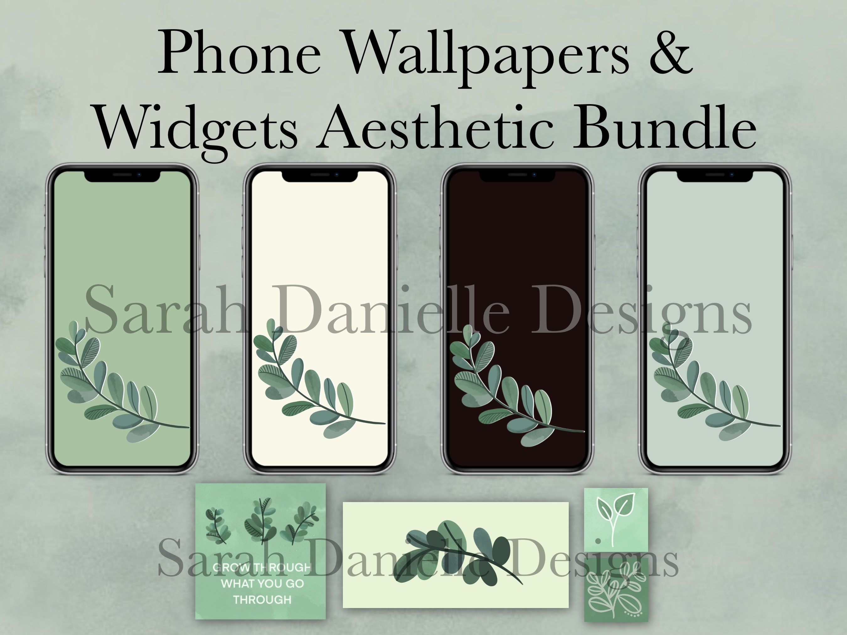Eucalyptus Aesthetic Phone Wallpapers & Widgets Bundle Phone - Etsy