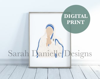 St. Mother Teresa of Calcutta Digital Illustration, Printable - Etsy