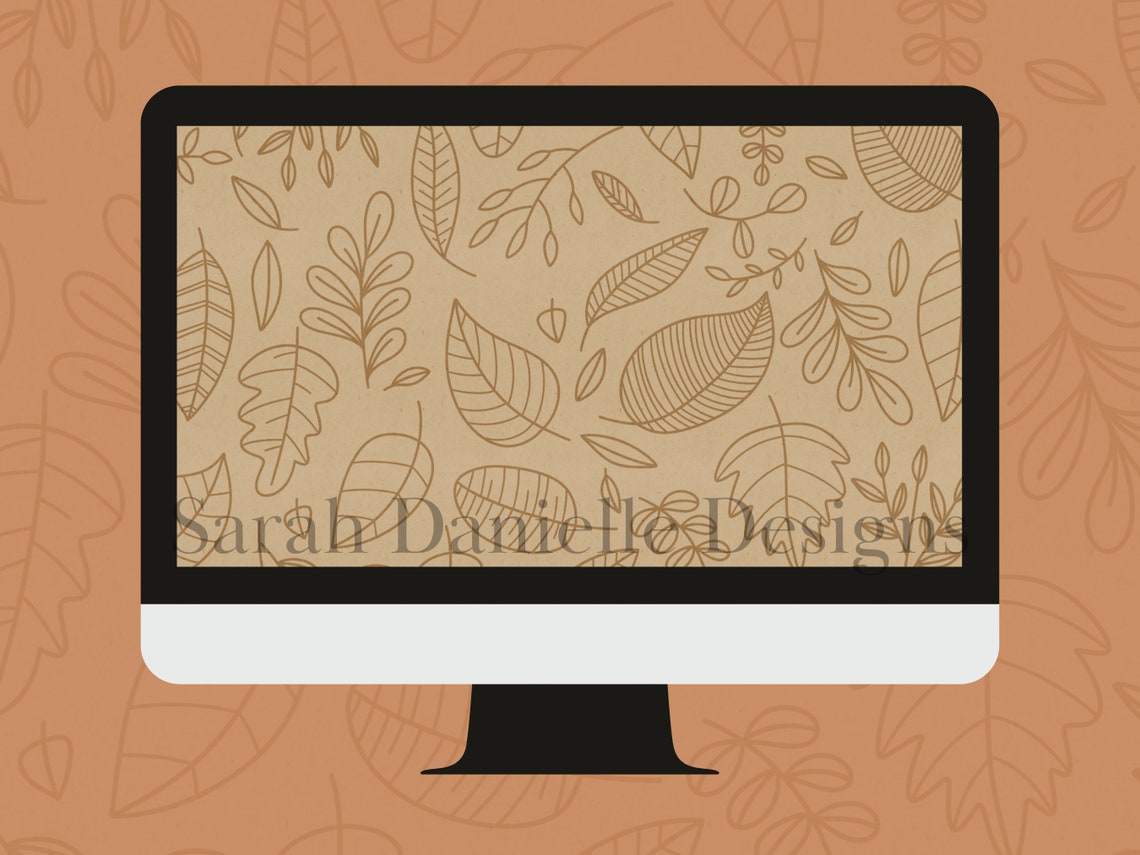 Autumn Leaves Desktop Background Minimal Fall Laptop - Etsy