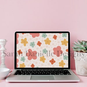 Colorful Flower Desktop Wallpaper | Botanical Laptop Background Digital ...