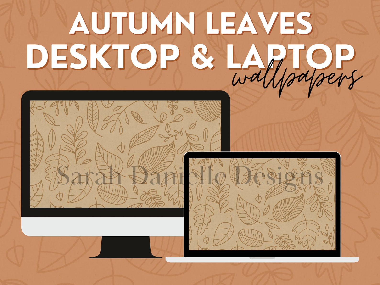 Autumn Leaves Desktop Background | Minimal Fall Laptop Wallpaper ...