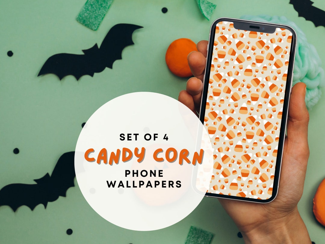 Candy Corn Halloween Phone Wallpaper Set (digital Download) - Etsy