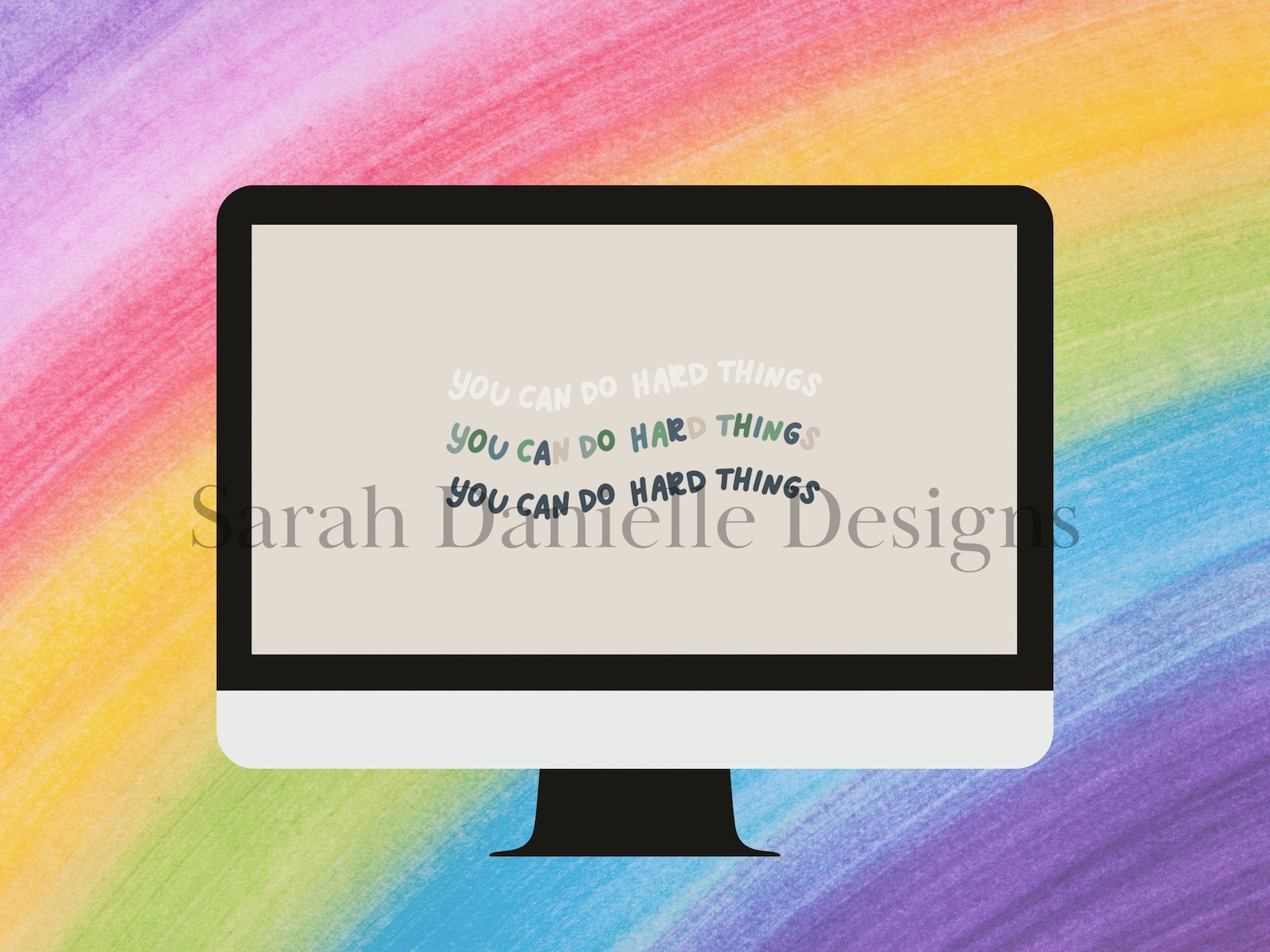 Motivational Desktop Wallpaper You Can Do Hard Things - Etsy