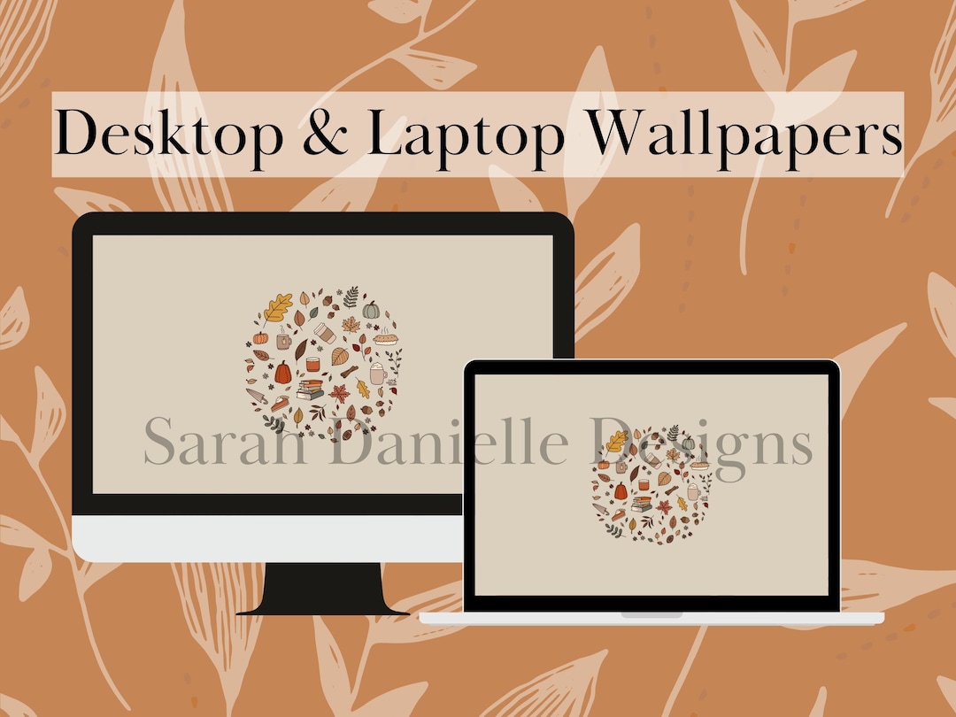 Autumn Doodles Desktop Background | Minimal Fall Laptop Wallpaper ...
