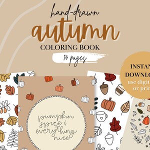 Autumn & Fall Coloring Book | Digital Coloring Pages | Self Care ...
