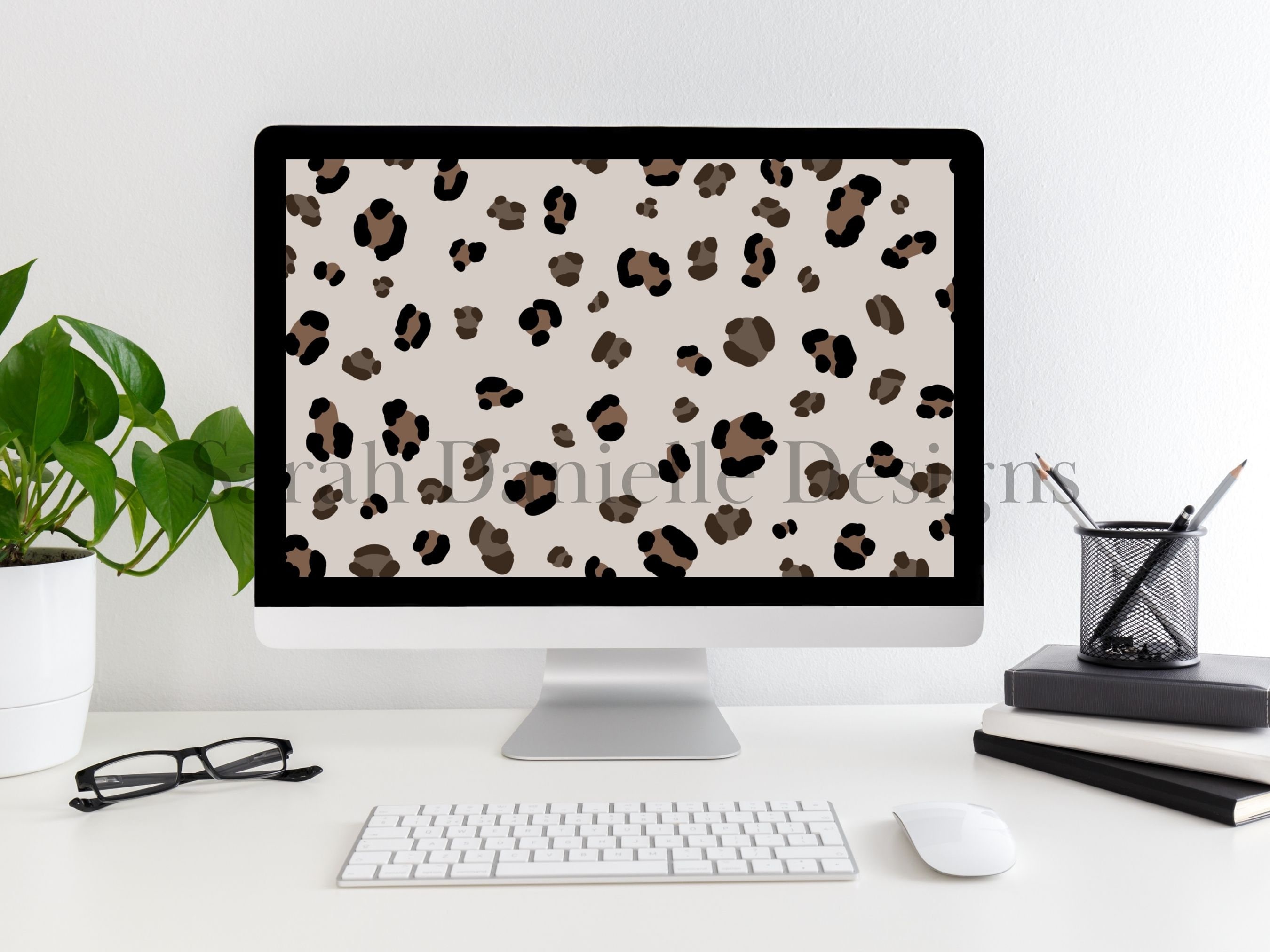 Leopard Print Desktop Wallpaper Animal Print Design - Etsy