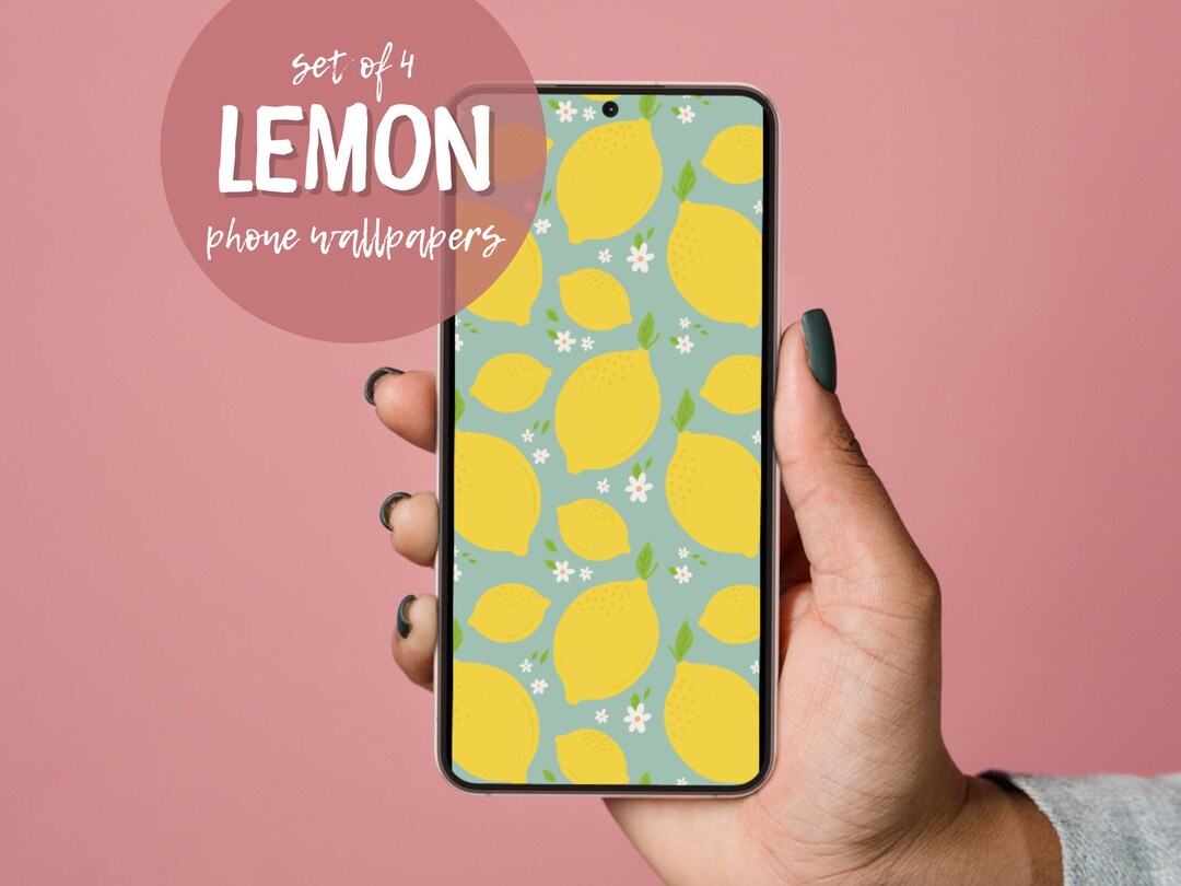 Lemon Phone Wallpaper | Lemon Pattern iPhone Background Digital ...