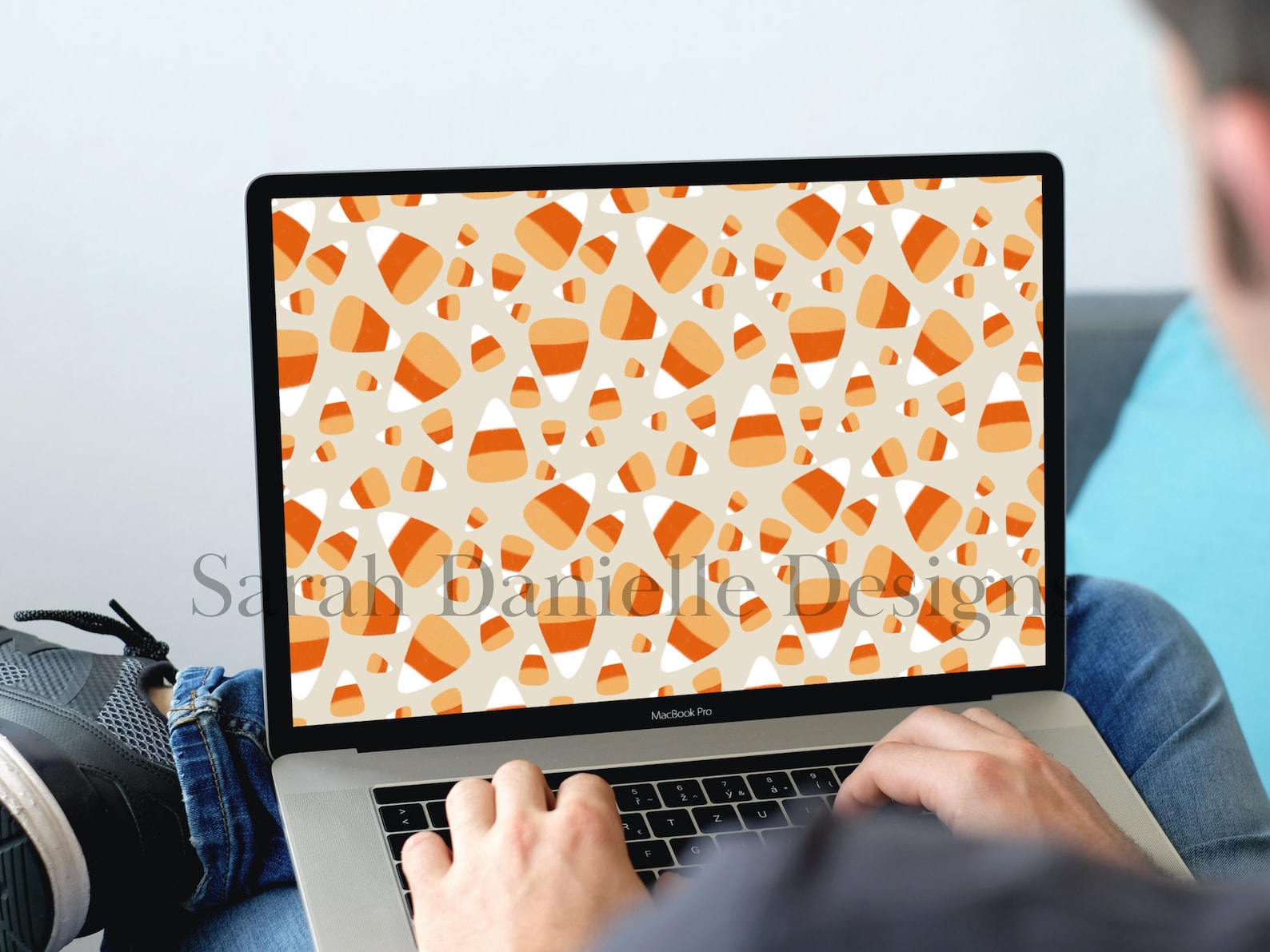 Candy Corn Desktop Background Cute Halloween Laptop - Etsy